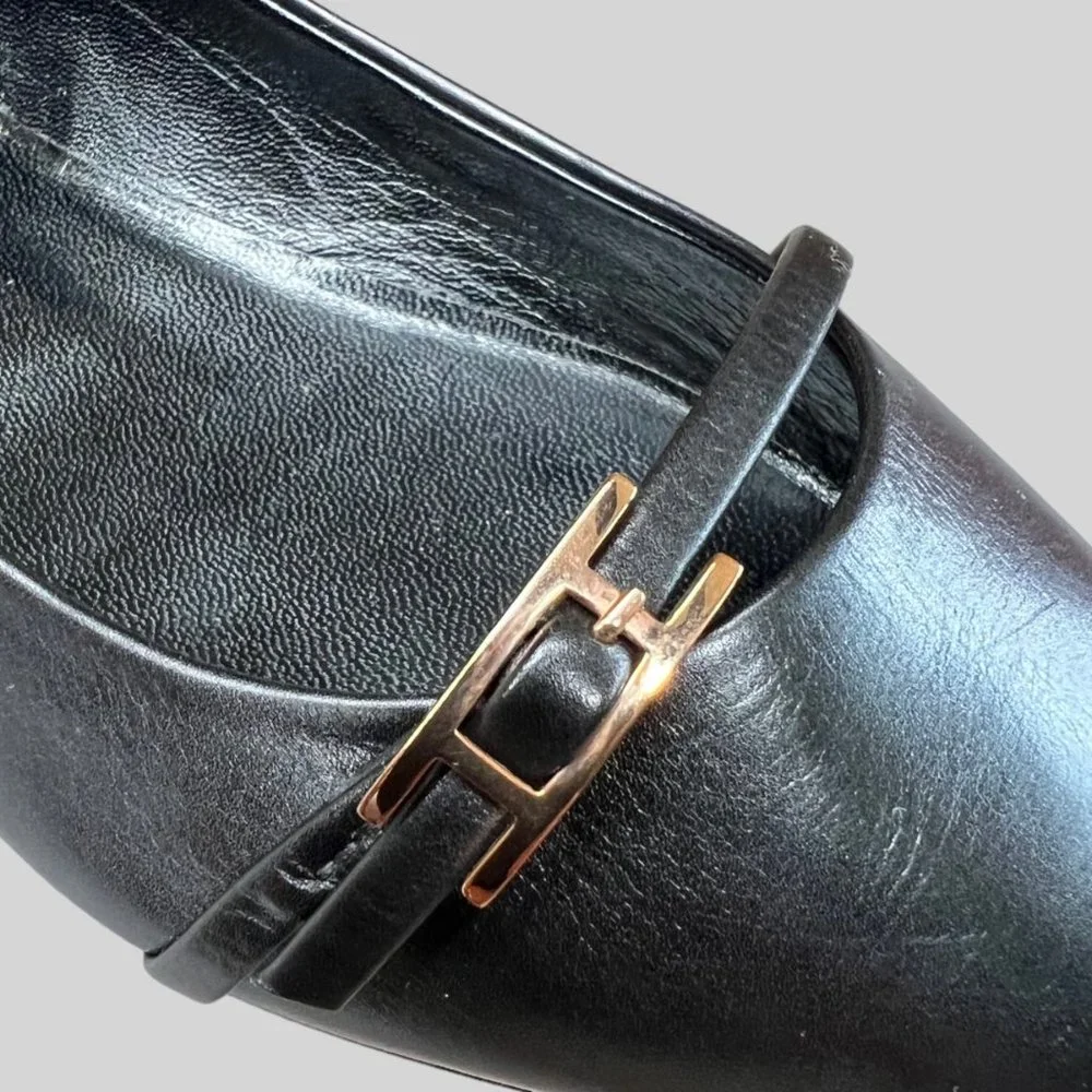 Hermes | Shoes | Hermes Laura Calf Leather Ballet Flats Shoes Eu 36 ...